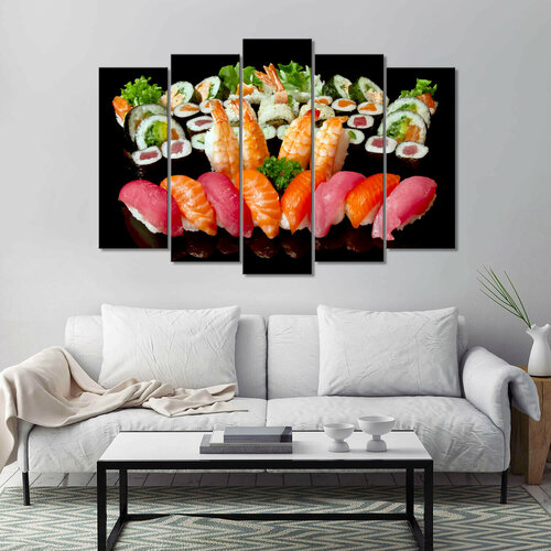 Модульная картина/Модульная картина на холсте/Модульная картина в подарок/японская кухня-japanese cuisine125х85
