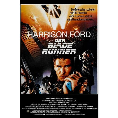 Плакат, постер на холсте Бегущий по лезвию (Blade Runner,1982г ). Размер 21 х 30 см