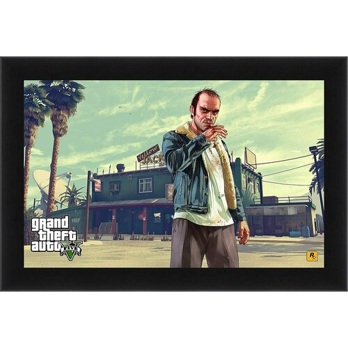 Плакат, постер на бумаге Grand Theft Auto V. Размер 21 х 30 см