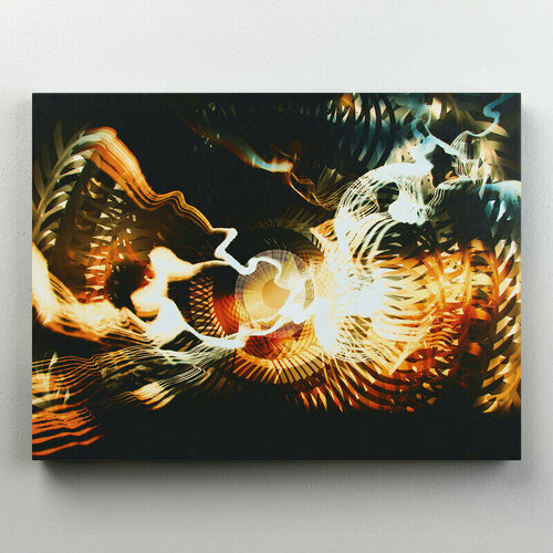 Интерьерная картина на холсте "Абстракция - золотой фрактал" размер 30x22 см