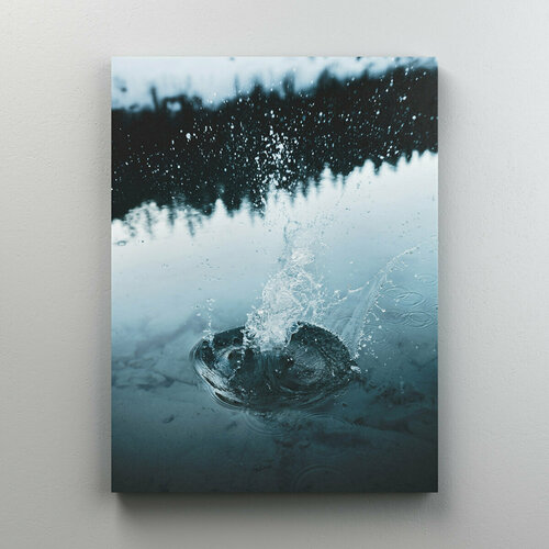 Интерьерная картина на холсте "Всплеск воды" природа, размер 22x30 см