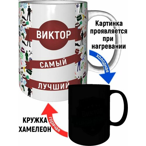 Кружка Виктор самый лучший - с эффектом хамелеон.
