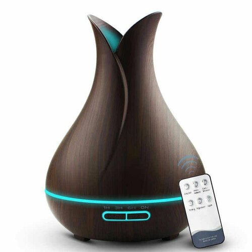 Увлажнитель воздуха с ароматизатором Aromatherapy Humidifier и пультом управления. Темное дерево.