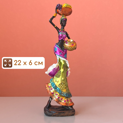 Статуэтка "Африканка с кувшином", 4*6*22 см, (арт. 26105D)