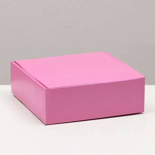 Коробка самосборная, розовая, 23 х 23 х 8 см (комплект из 10 шт)