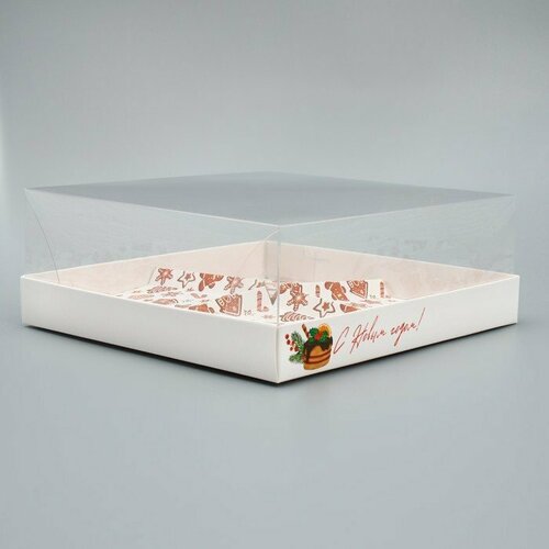 Коробка для для муссовых пирожных «С Новым годом», 17.8 х 17.8 х 6.5 см (комплект из 25 шт)