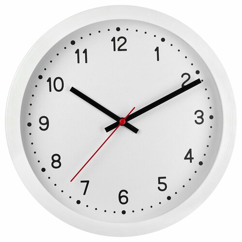 Часы настенные Troyka ход плавный, круглые, 27х27х3,5 см, белая рамка (75751701)