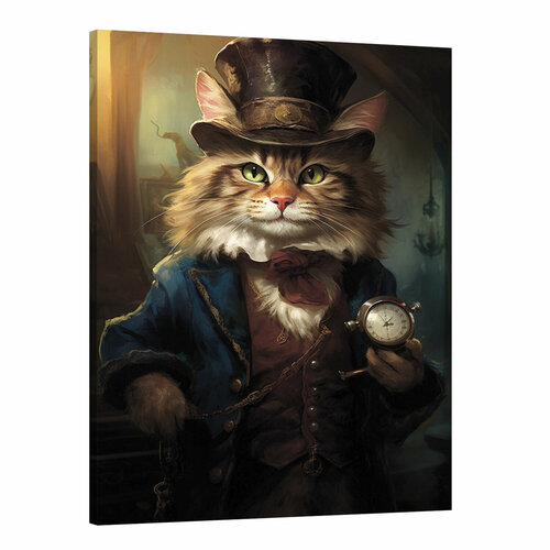 Интерьерная картина 50х70 "Кот и его долг"