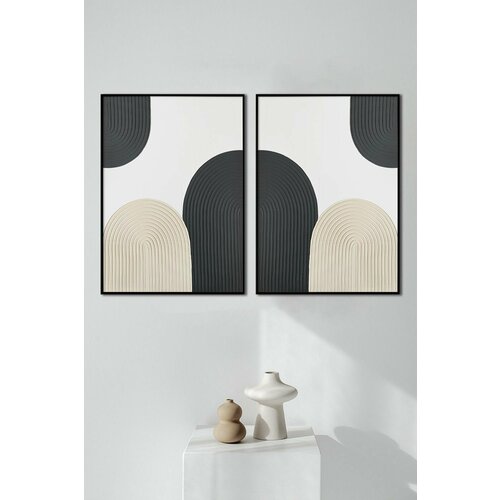 Набор из двух рельефных картин из гипса DECORMARKT Пара #28, 50х70 см, в черных рамках