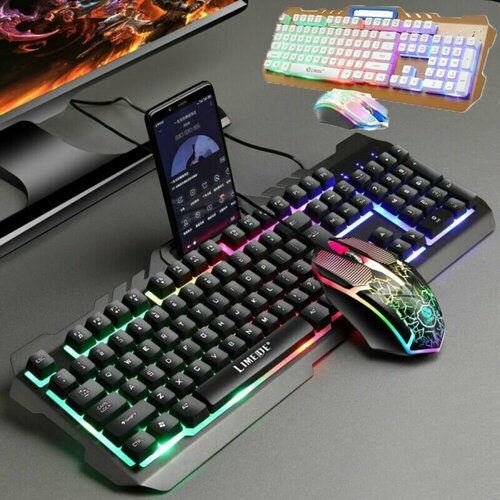 Комбинированная проводная игровая клавиатура и мышь с подсветкой Linmony K-21 Keyboard Combo/Клавиатура для игры, для работы.