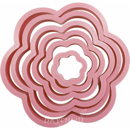Выемка для теста Цветок розовый набор 6 шт. 4693