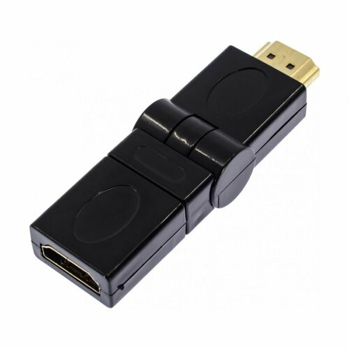 Переходник (адаптер) HDMI-HDMI (угловой 90°) (поворотный) черный