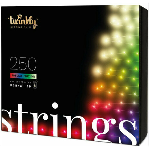 Умная гирлянда Twinkly Strings Special Edition светодиодная 250 ламп 20 м, черный провод
