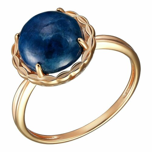 Перстень UVI Ювелирочка, серебро, 925 проба, золочение, размер 17.5, синий, золотой