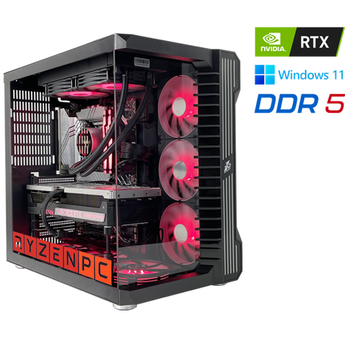 Настольный компьютер RyzenPC GAME 83509288 (AMD Ryzen 5 7600 3.8 ГГц, AMD B650, 32 DDR5, SSD: 500 Гб, SSD: 2000 Гб, NVIDIA GeForce RTX 4070 12 Гб, WI-FI, Без привода, 850 Вт, 1stPlayer SP9, Windows 11 Pro)