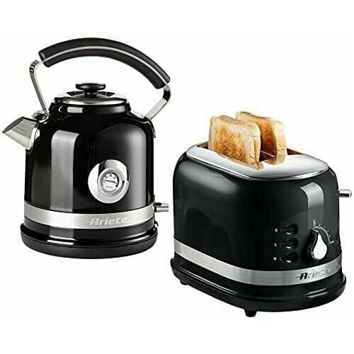 Кухонный набор с чайником и тостером Ariete ARPK30 Moderna, Black