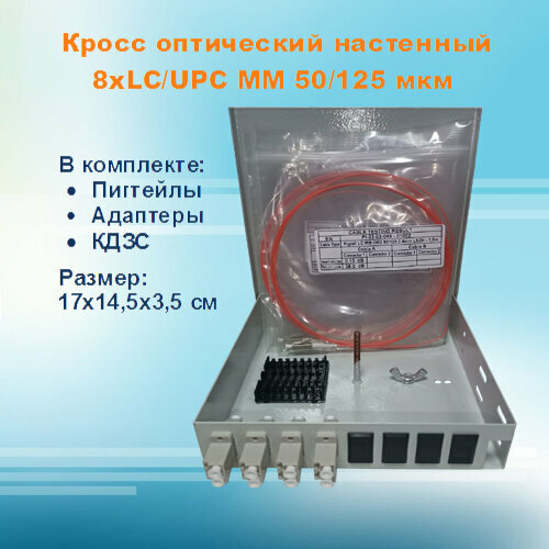 Кросс оптический настенный НКРУ-ЛБ-8-LC-MM50 (укомплектованный)