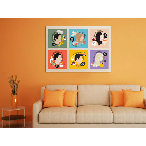 Интерьерная картина на стену - Друзья, Friends, сериал, арт (3), 20х30