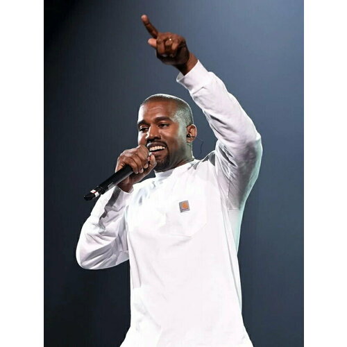 Плакат, постер на бумаге Kanye West/Канье Уэст/музыкальные/поп исполнитель/артист/поп-звезда/группа. Размер 30 х 42 см