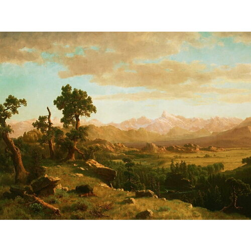 Плакат, постер на холсте Albert Bierstadt-Wind River Country/Альберт Бирштадт/искусство/арт/абстракция/творчество. Размер 21 х 30 см