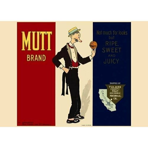 Плакат, постер на бумаге иностранный Mutt brand. Размер 21 х 30 см