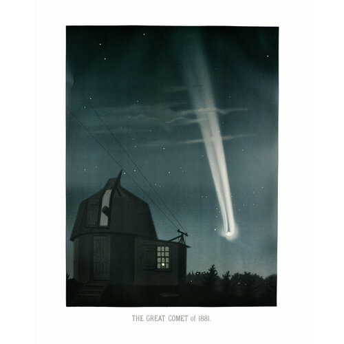 Плакат, постер на холсте Комета. Размер 30 х 42 см