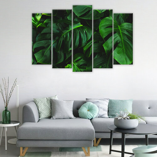 Модульная картина на холсте/ tropical greenery- зелень тропики 150х100