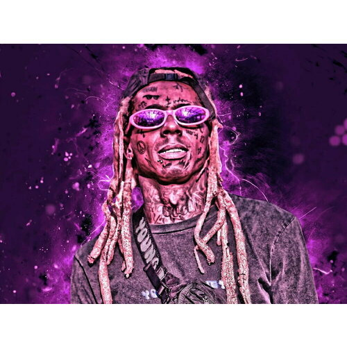 Плакат, постер на холсте Lil Wayne/Лил Вэйн/музыкальные/поп исполнитель/артист/поп-звезда/группа. Размер 21 х 30 см