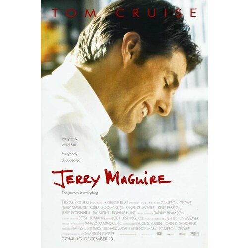 Плакат, постер на холсте Джерри Магуайер (Jerry Maguire, 1996г). Размер 21 х 30 см