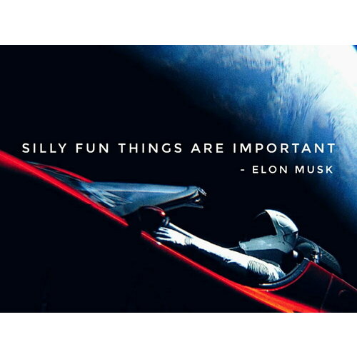 Плакат, постер на холсте Motivation/Silly fun things are Important-Elon Musk/искусство/арт/абстракция/творчество. Размер 30 х 42 см