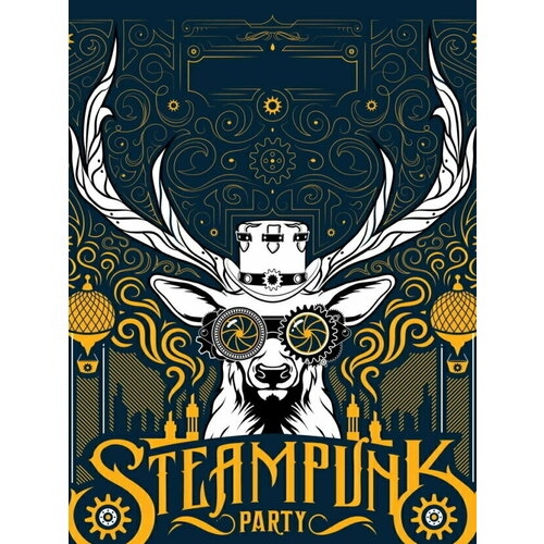 Плакат, постер на холсте Steampunk/Стимпанк/искусство/арт/абстракция/творчество. Размер 42 х 60 см