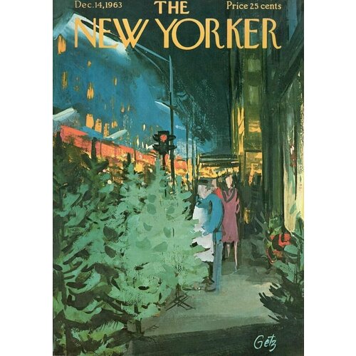 Плакат, постер на холсте The New Yorker (Dec. 14, 1963). Размер 30 на 42 см