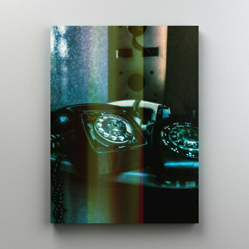Интерьерная картина на холсте "Ретро телефон", размер 22x30 см