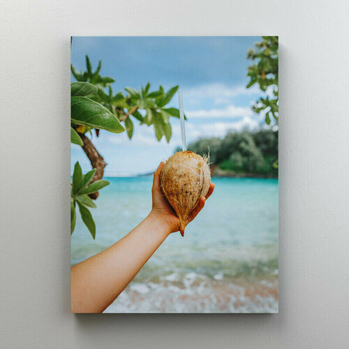 Интерьерная картина на холсте "Тропический кокос" размер 45x60 см