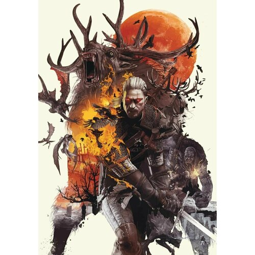 Плакат, постер на бумаге Ведьмак 3 (The Witcher 3 Wild Hunt). Размер 30 на 42 см