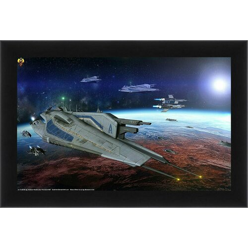 Плакат, постер на холсте Mass Effect 3. Размер 30х42 см