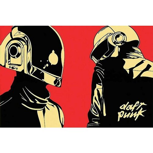 Плакат, постер на холсте Daft Punk/Дафт Панк. Размер 60 х 84 см