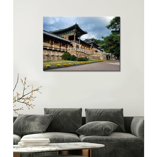 Картина/Картина на холсте для интерьера/Картина на стену/Картина для кухни/ - Южная Корея/Храм Пуль Гукса (1) 40х60