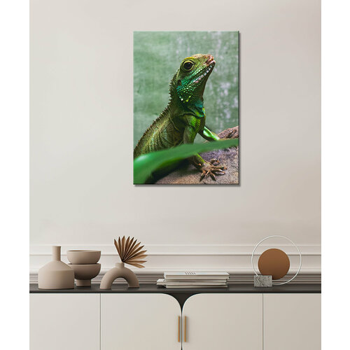 Картина -Игуана, зеленая игуана, ящерица (26) 20х30
