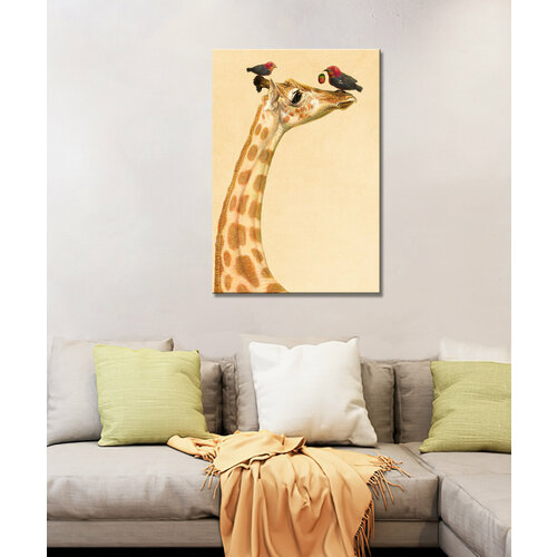 Картина - Жираф, жираф красками, арт жираф, пятнистый жираф (13) 40х60