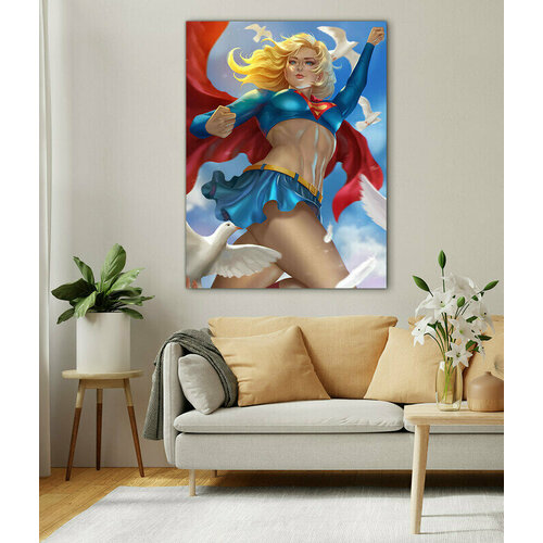 Интерьерная картина на холсте "Supergirl - Супер Женщина" размер 30x40 см
