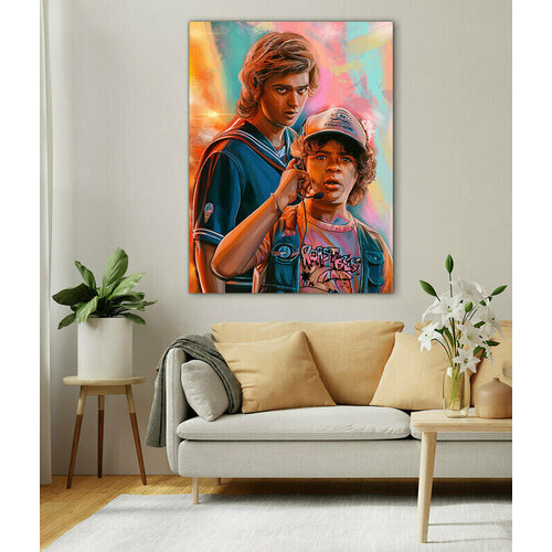 Интерьерная картина на холсте "Очень странные дела - Стив и Дастин" размер 45x60 см