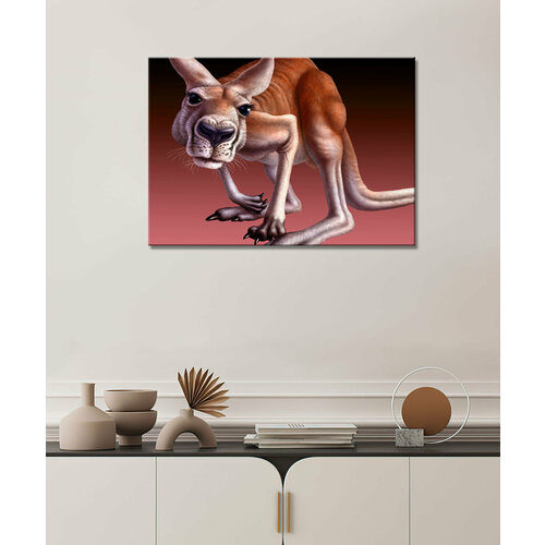 Картина - кенгуру, арт, большой кенгуру, минимализм (2) 20х30