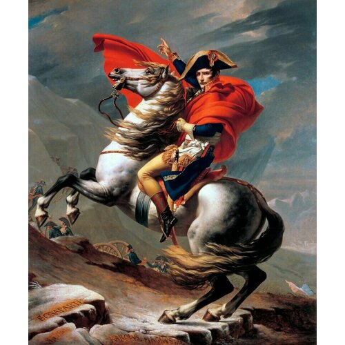 Плакат, постер на бумаге Jacques Louis David/Наполеон на перевале Сен-Бернар. Размер 42 на 60 см