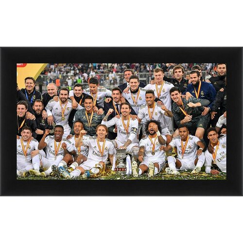 Плакат, постер на бумаге Победа в суперкубке Испании. Реал Мадрид. Real Madrid. Размер 30 х 42 см
