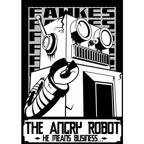 Плакат, постер на холсте The Angry Robot/Злой робот. Размер 60 х 84 см