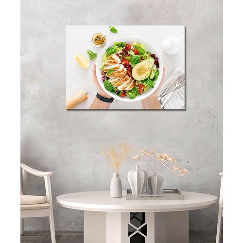 Картина/Картина на холсте для интерьера/Картина на стену/Картина для кухни/ - свежий салат 60х80