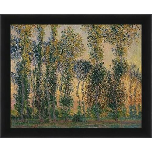 Плакат, постер на холсте Poplars at Giverny, Sunrise. Клод Моне. Размер 60 х 84 см