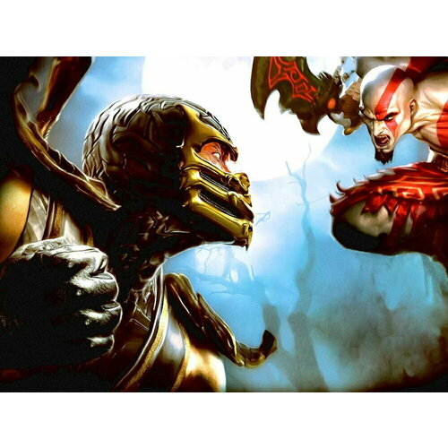 Плакат, постер на бумаге Mortal Kombat: Fight/Мортал Комбат: Битва/игровые/игра/компьютерные герои персонажи. Размер 30 х 42 см