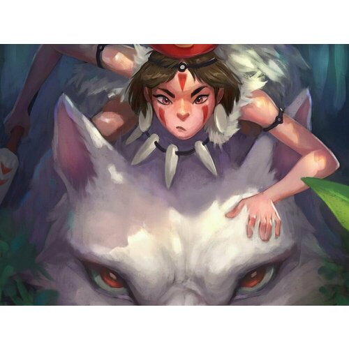 Плакат, постер на холсте Princess Mononoke, Принцесса Мононоке. Размер 21 х 30 см